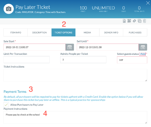How to Create a Sponsorship Ticket