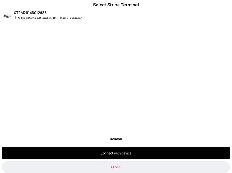 Stripe Terminals / Tap to Pay Support