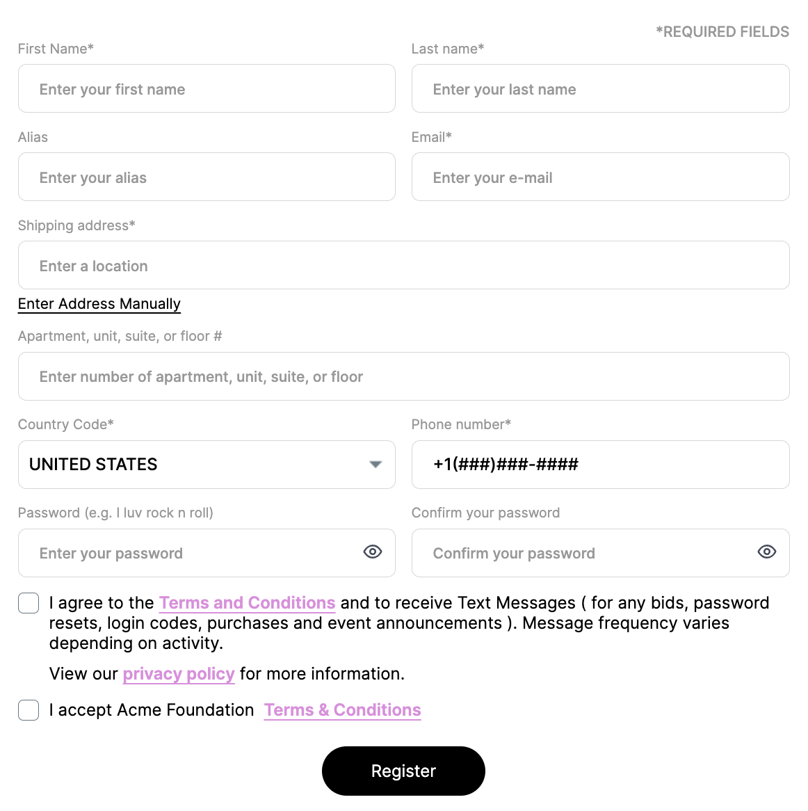 Add or Edit Custom Terms for Your Event