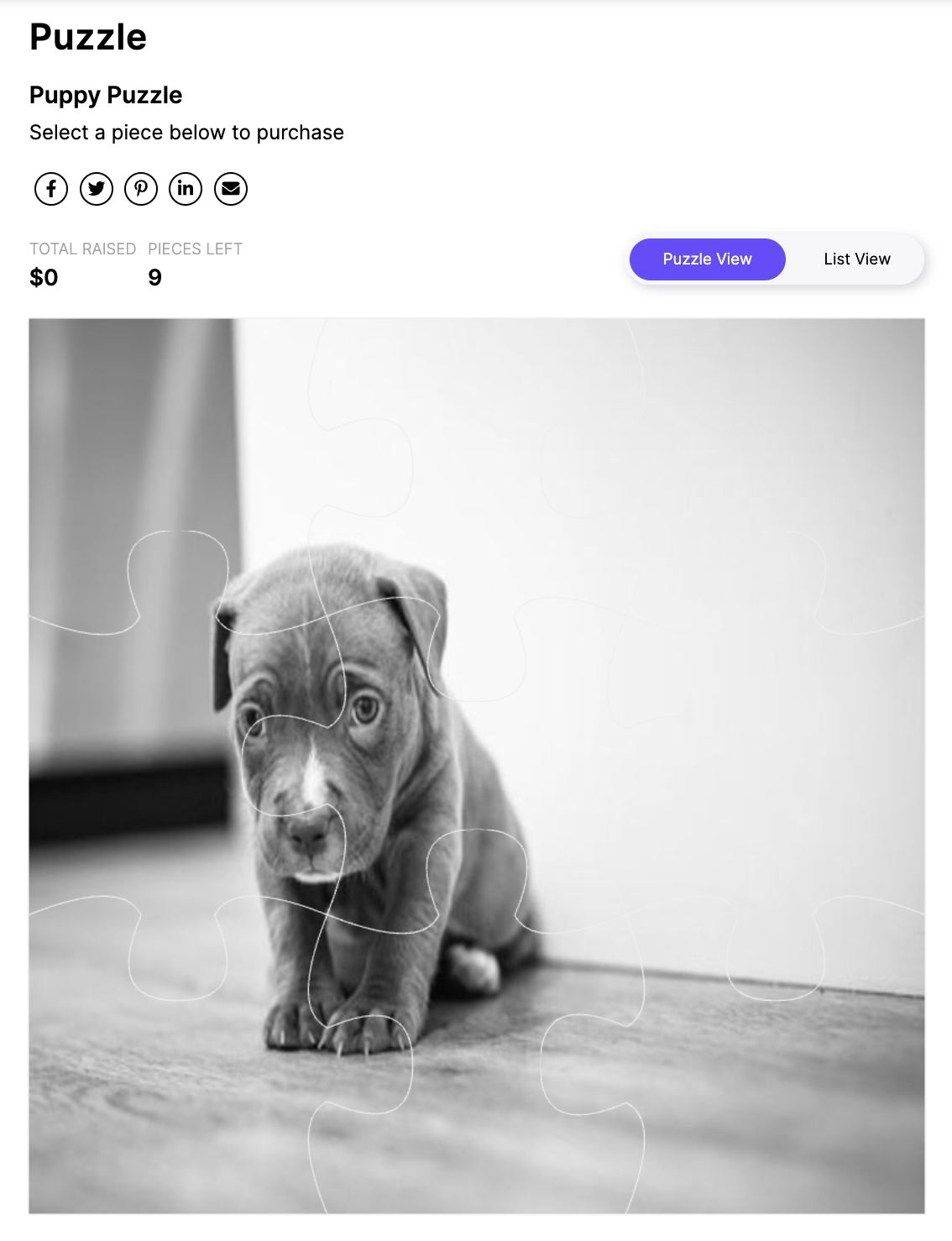 Handbid Puzzles for Fundraising