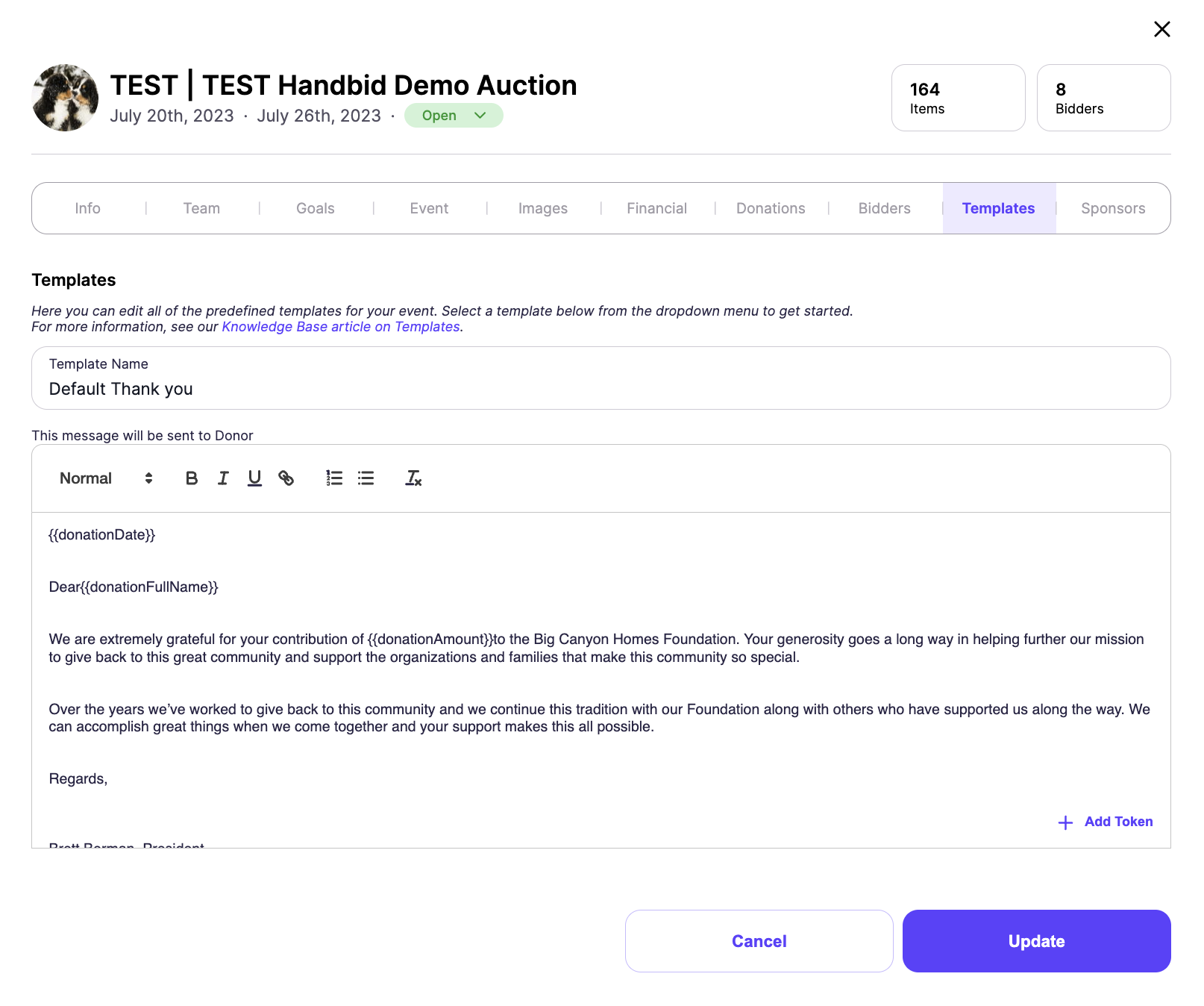 Customize Message Templates