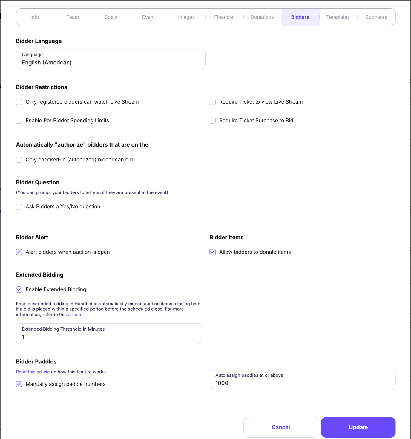 How to use Extended Bidding in Your Auction