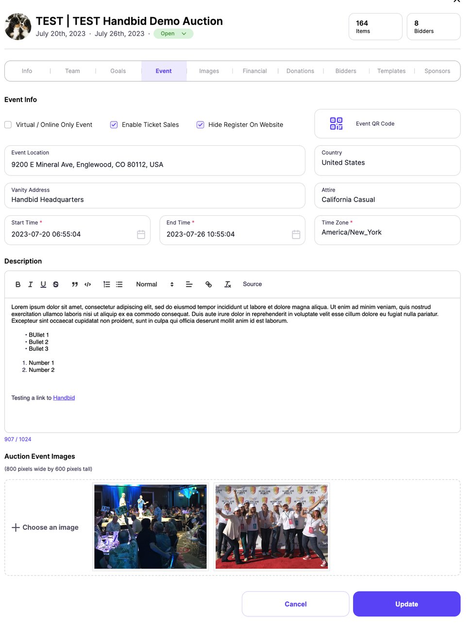 How to Create an Auction & Update Auction Settings