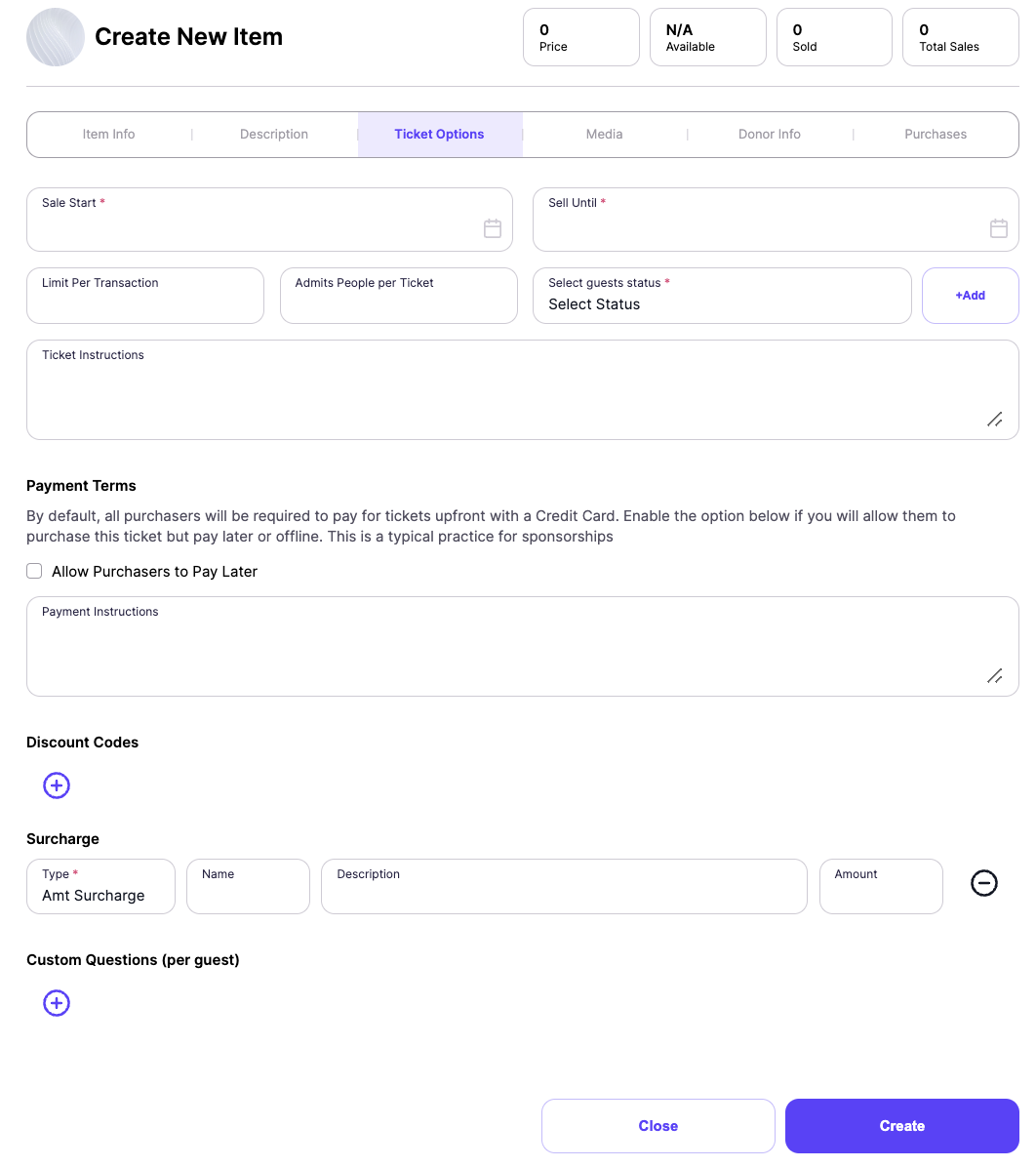 Create an Admission Ticket That Admits Multiple Guests