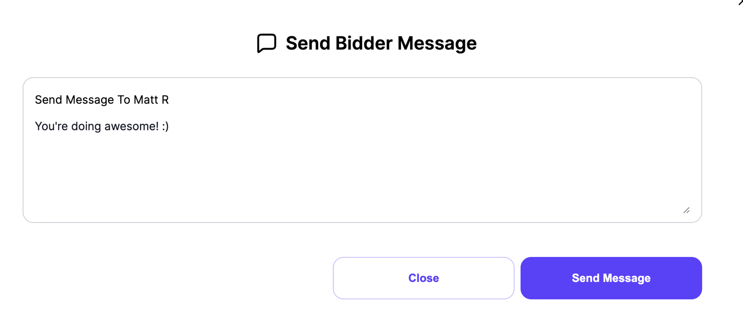 How to Send a Message to an Individual Bidder