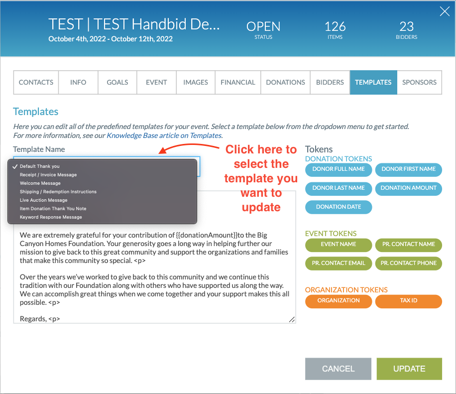 Customize Message Templates