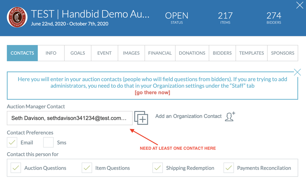 How to Create an Auction & Update Auction Settings