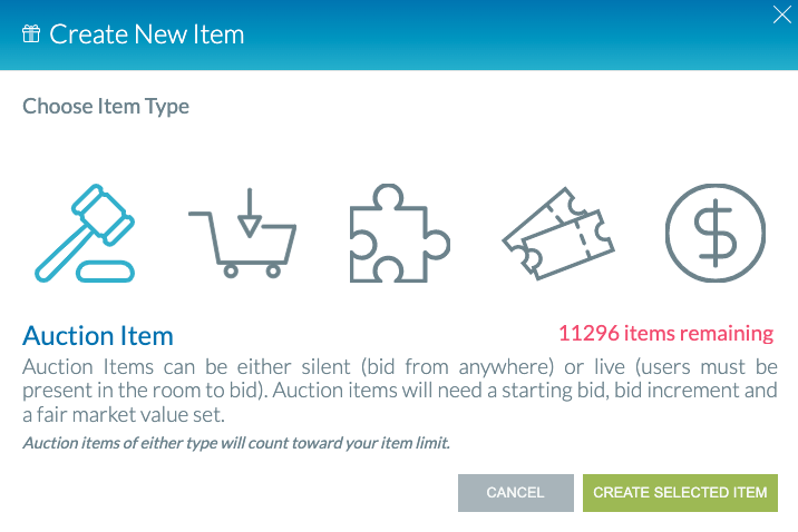 Instructions & Video: Adding Silent and Live Auction Items