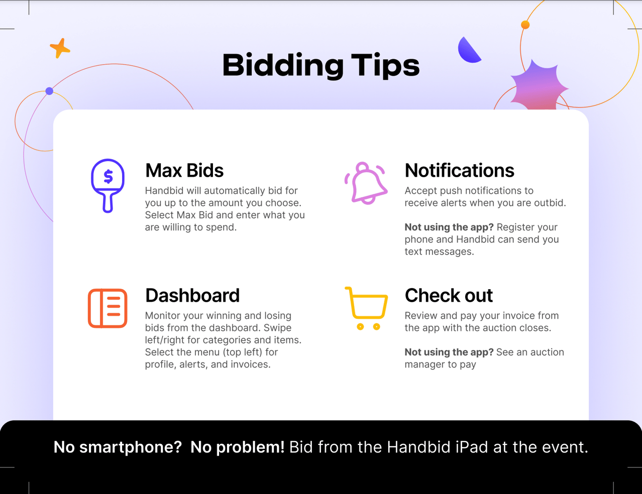Handbid Bidder Instructions (Handouts)