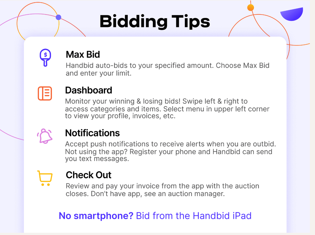 Handbid Bidder Instructions (Handouts)